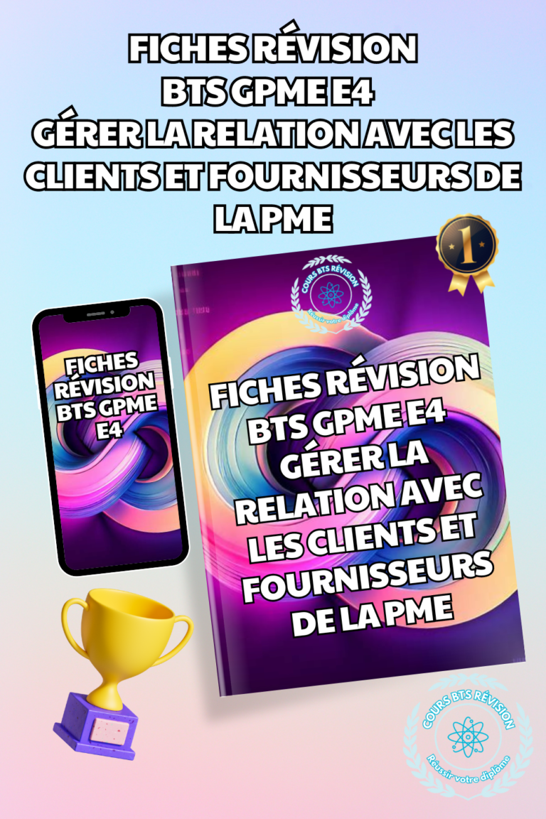 Fiches E4 BTS GPME (Gérer la relation avec les clients et fournisseurs de la PME) - Cours BTS ...